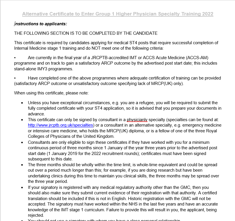 Document Library | ST3 Recruitment - Full, comprehensive guidance on ...